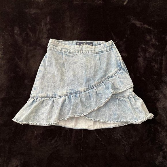 Hollister | Skirts | Mini Denim Ruffled Skirt | Poshmark